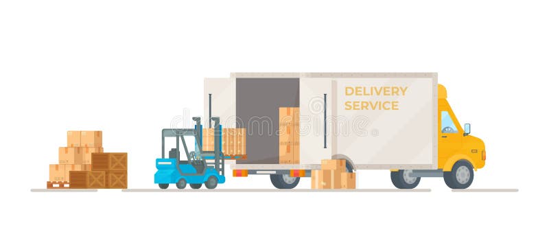 Vector Illustration of Loading Parcels into a Car. Stock Vector ...