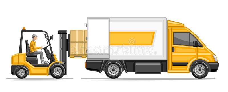 Vector Illustration of Loading Truck Stock Vector - Illustration of ...
