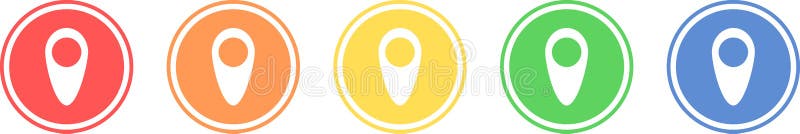 GPS Icon Set. Location Icon in Various Colors. Stock Vector ...