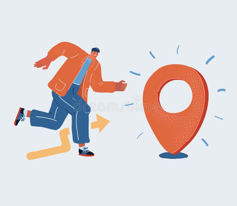 Vector Illustration of Location Man Stock Vector - Illustration of ...