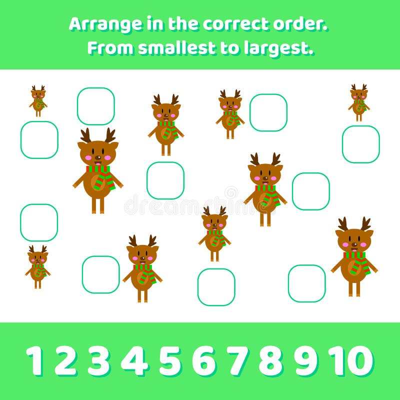Vector Illustration. Logic Game for Preschool Children. Arrange Stock ...
