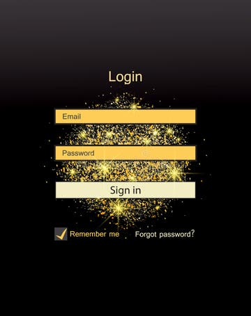 Login Form Gold Sign Style Stock Illustrations – 17 Login Form Gold ...