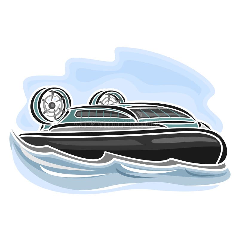 Cartoon boy in hovercraft stock illustration. Illustration of ...