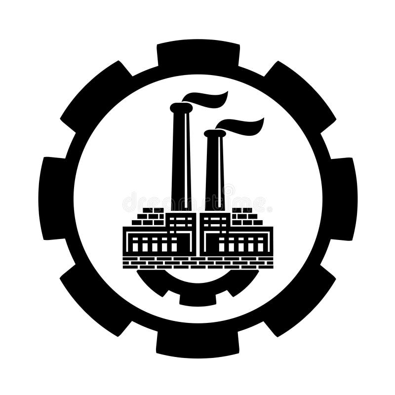 Vector Illustration, Logo, Icon of an Industrial Plant. Isolated on a ...