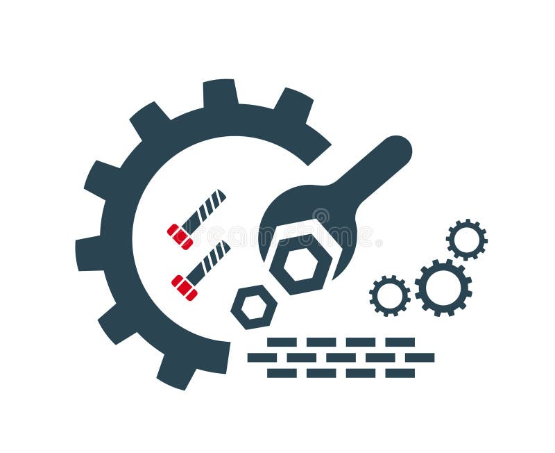 Vector Illustration of the Logo, the Icon of Repair and Installation ...