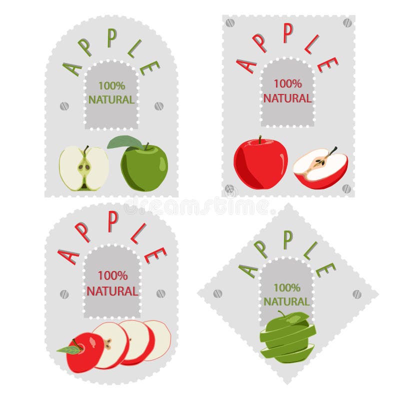 Vector Illustration of Logo on the Label for Apple Stock Vector ...