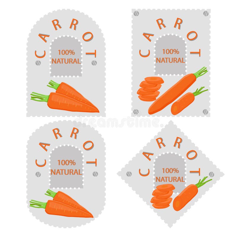 Vector Illustration of Logo on the Label for Carrot Stock Vector ...