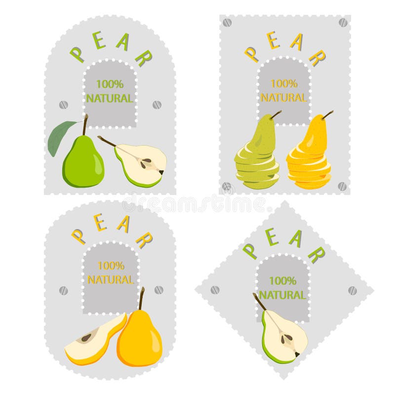 Vector Illustration of Logo on the Label for Pear Stock Vector ...