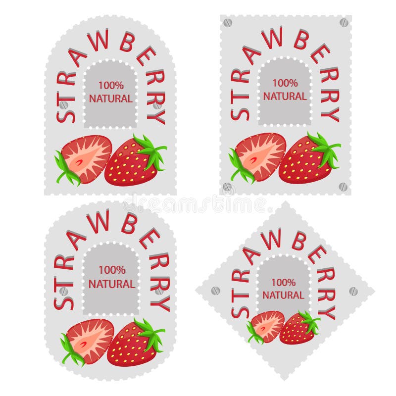 Vector Illustration of Logo on the Label for Strawberry Stock Vector ...