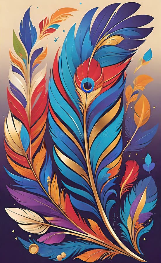 Vector Illustration, Logo of Magic Bird Feathers with Patterns ...