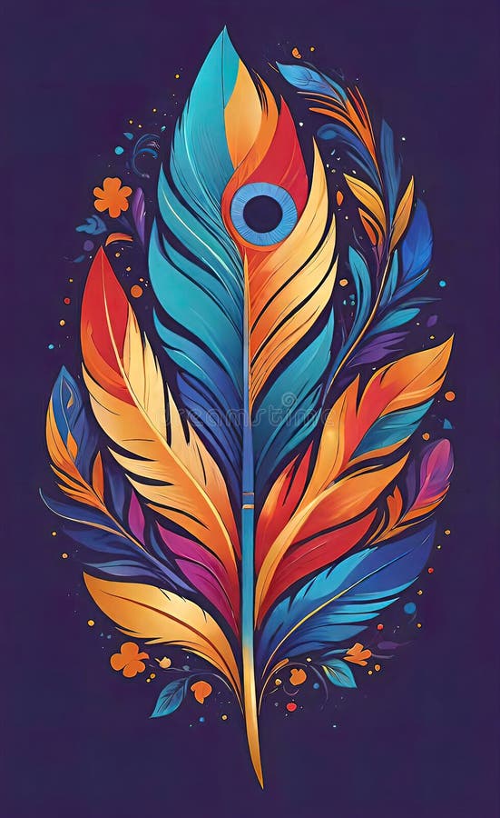 Vector Illustration, Logo of Magic Bird Feathers with Patterns ...