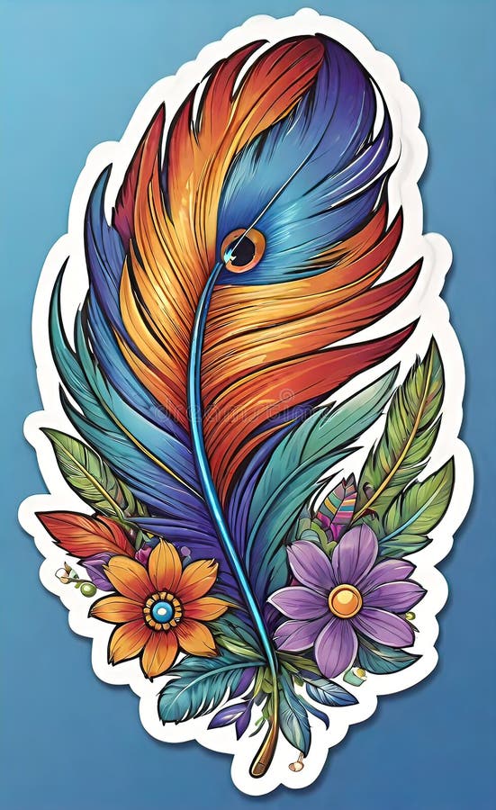 Vector Illustration, Logo of Magic Bird Feathers with Patterns ...