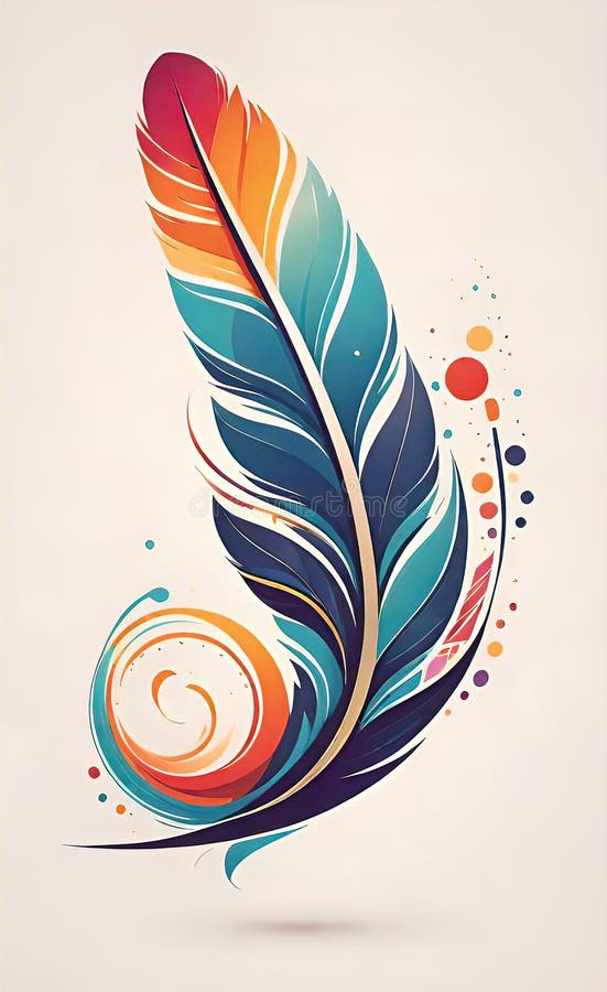 Vector Illustration, Logo of Magic Bird Feathers with Patterns ...