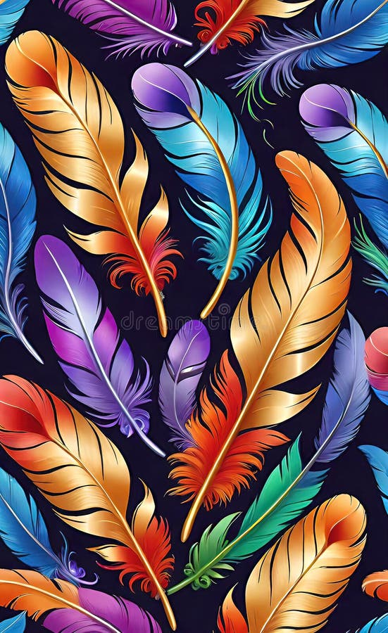 Vector Illustration, Logo of Magic Bird Feathers with Patterns ...