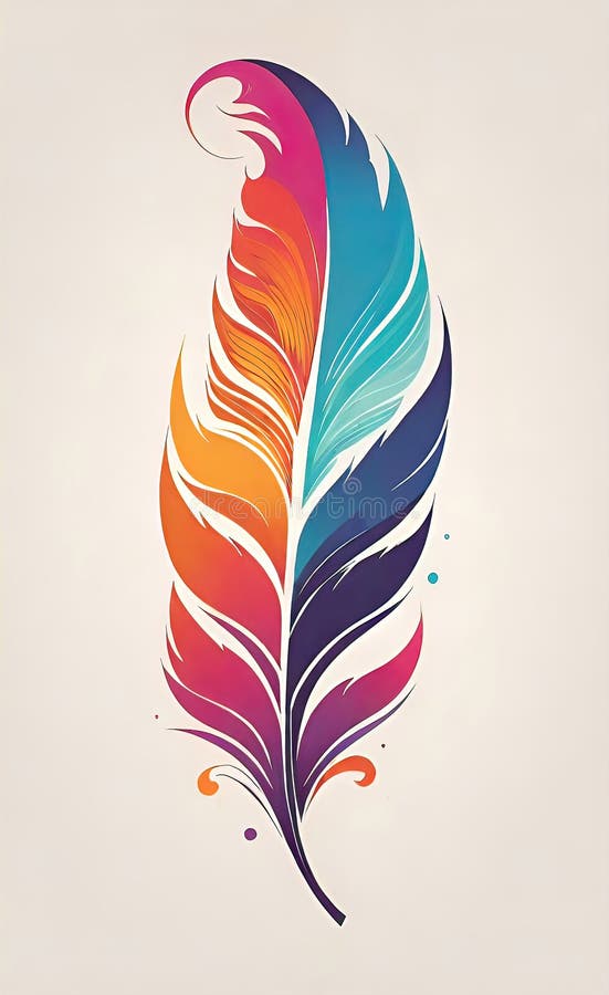 Vector Illustration, Logo of Magic Bird Feathers with Patterns ...