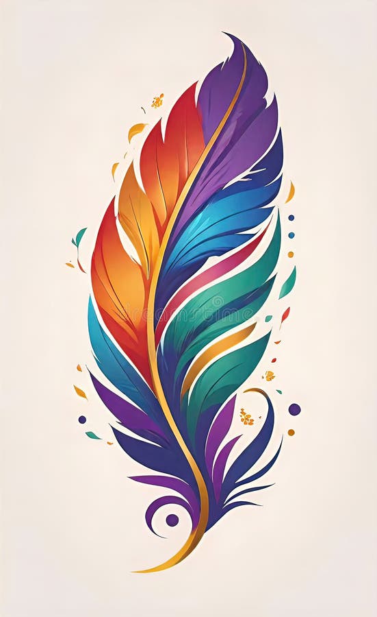 Vector Illustration, Logo of Magic Bird Feathers with Patterns ...