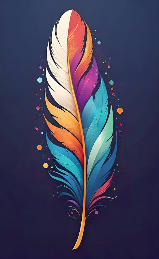 Vector Illustration, Logo of Magic Bird Feathers with Patterns ...