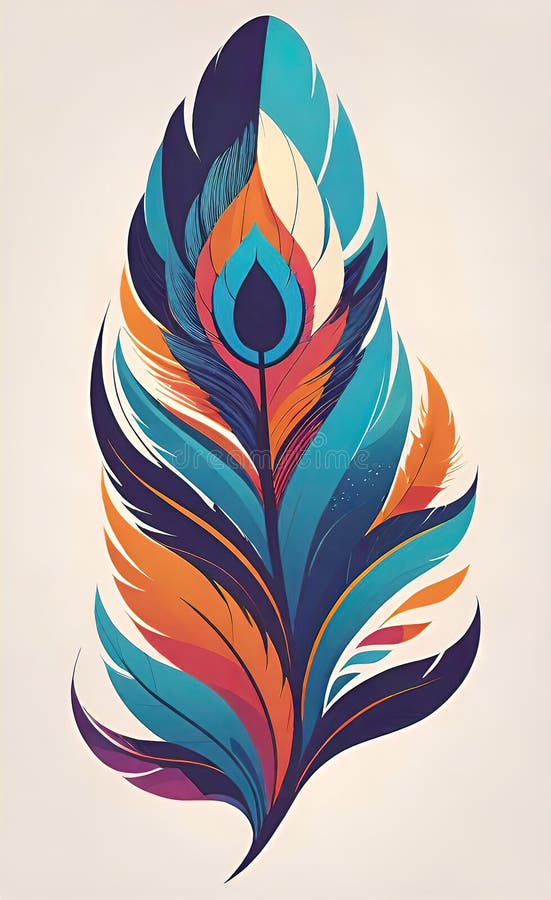 Vector Illustration, Logo of Magic Bird Feathers with Patterns ...