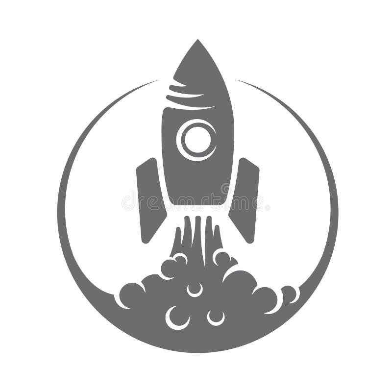 Vector Illustration Logo Rocket Takeoff, Smoke Stock Vector ...