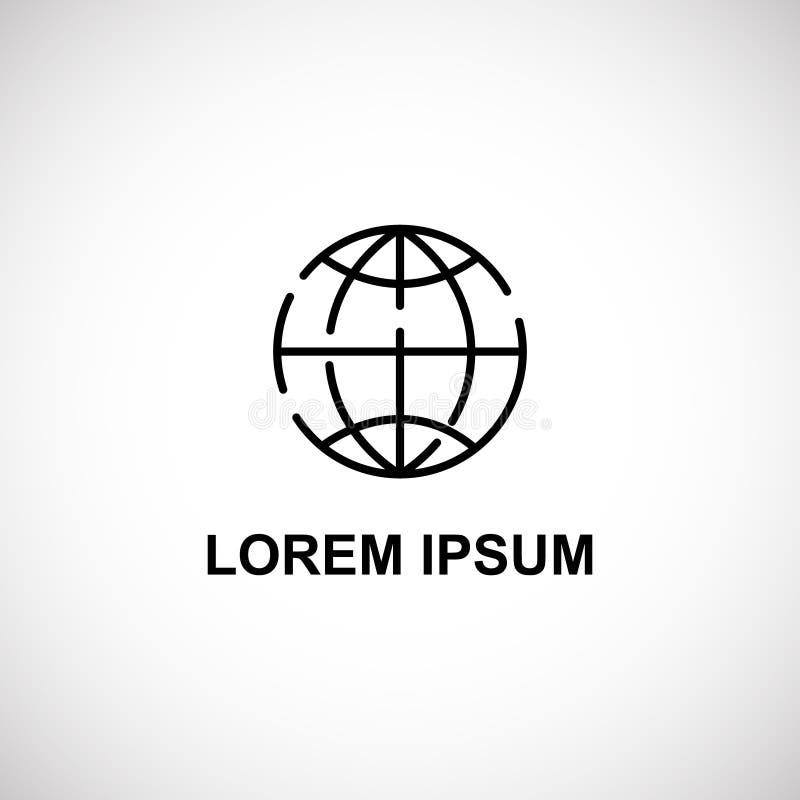 Vector Illustration. Logo Template. Simple Globe Line Art Stock Vector ...