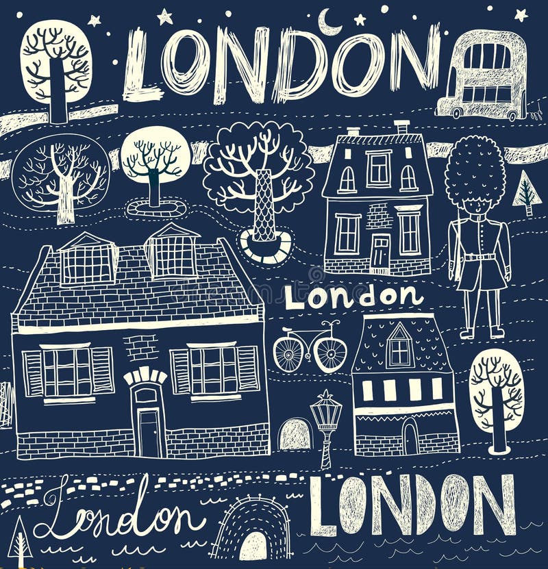Set of London symbols stock vector. Illustration of decorative - 30250677