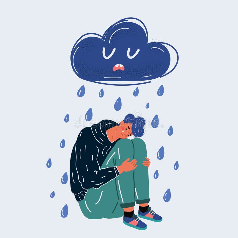 Man Under Rain Cloud Stock Illustrations – 373 Man Under Rain Cloud ...