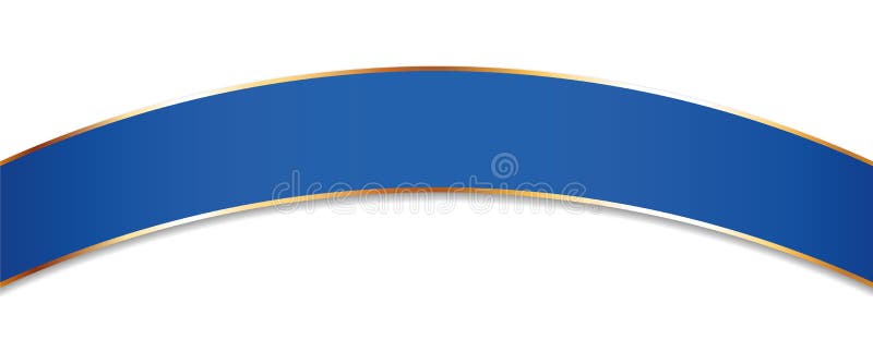 Long Blue Ribbon Banner with Gold Frame with Transparent Place Stock ...