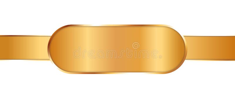 Vector Illustration of Long Gold Colored Ribbon Banner with Gold Frame ...