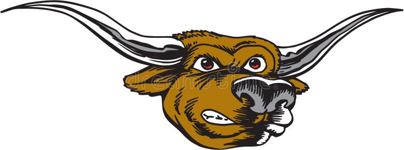 Long Horn Head Vector Illustration Stock Vector - Illustration of ...