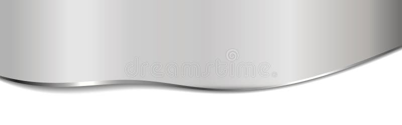 Vector Illustration of Long Silver Colored Ribbon Banner with Silver ...