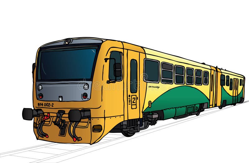 Vector Illustration of Long Train in Perspective Stock Vector ...