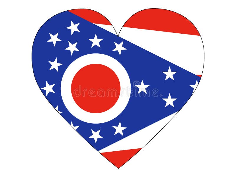 Love Flag of USA State of Ohio Stock Vector - Illustration of square ...