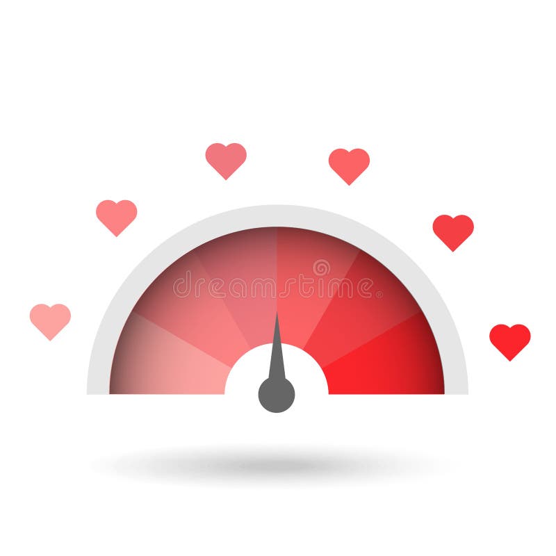 Vector Illustration of Love Meter Red Heart Stock Vector - Illustration ...