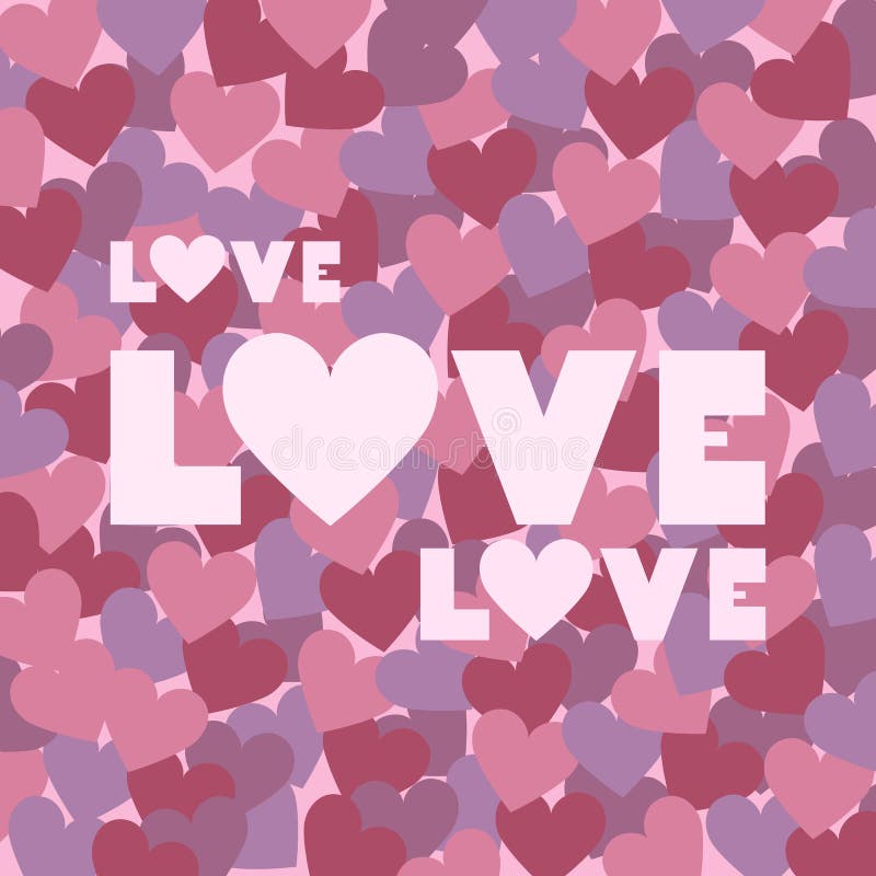 Vector Illustration of Love Text for Happy Valentines Day Card Stock ...