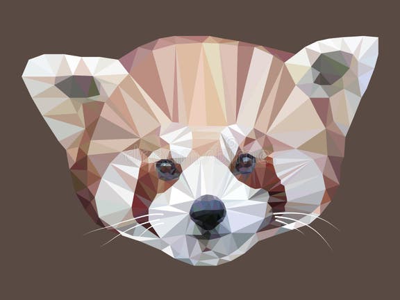 Vector Illustration of Low Poly Red Panda Portrait. Stock Vector ...