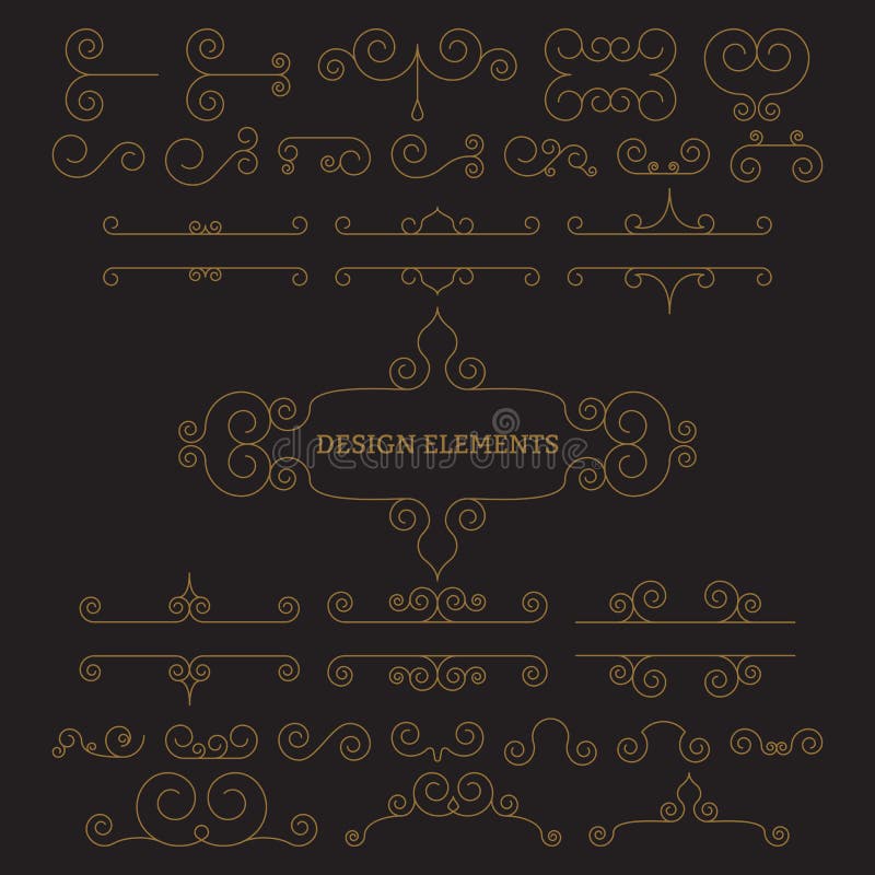 Vector Illustration. Luxury Linear Design Elements Stock Vector ...