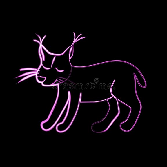 Vector Illustration of a Lynx. Stock Vector - Illustration of pink ...