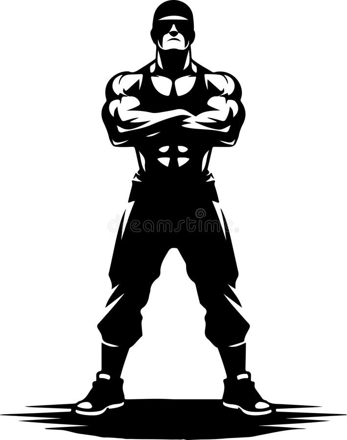 Vector Illustration of a Macho Stock Vector - Illustration of athlete ...