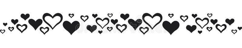 Linear Border Made with Many Hearts Stock Vector - Illustration of ...