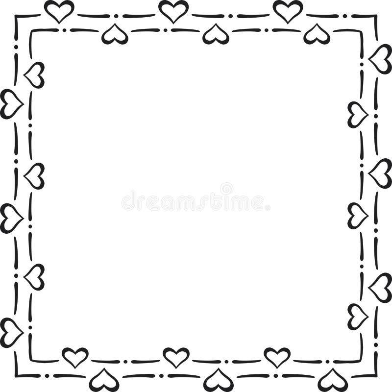 Square Border Made with Some Small Hearts Stock Illustration ...