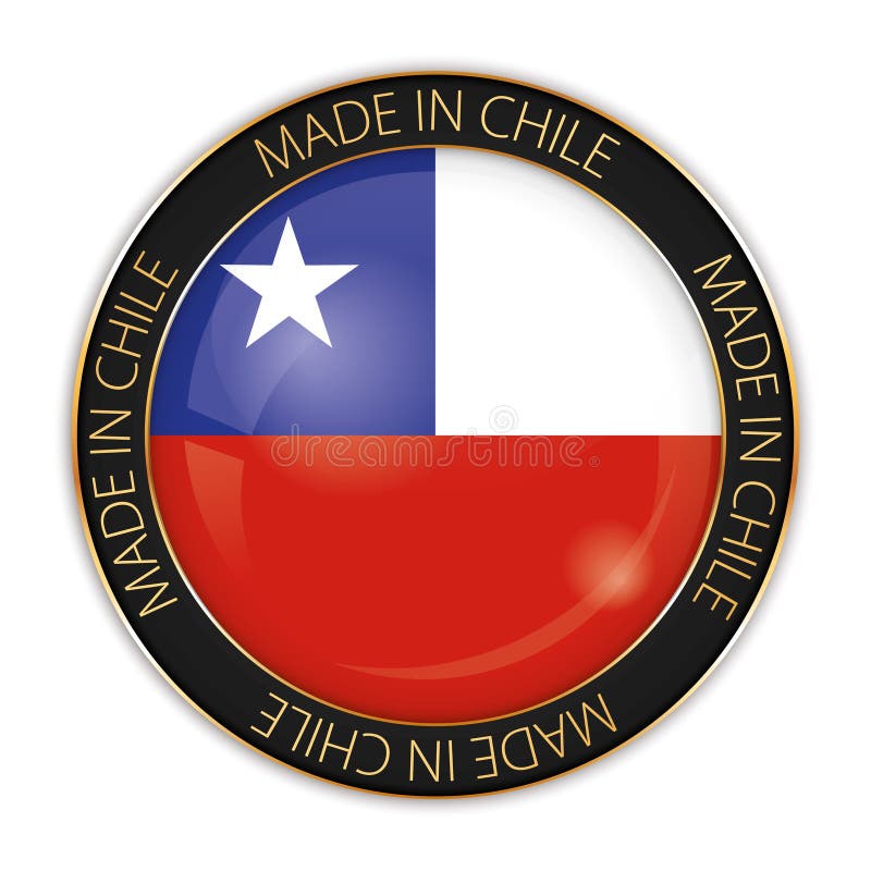 Vector Illustration of Made in Chile Banner with National Flag Stock ...