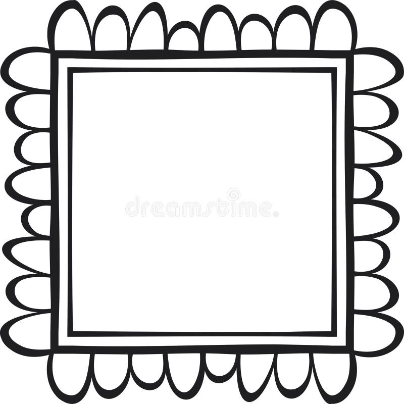 Square Border with Curved Lines Stock Illustration - Illustration of ...