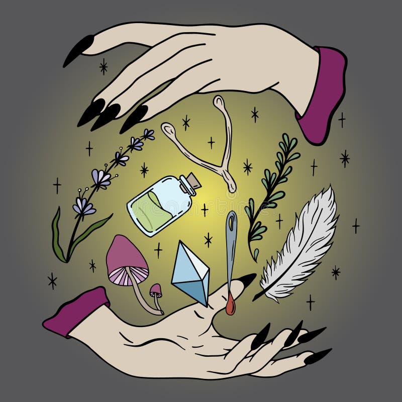 Vector Illustration with Magic Items for Spells Stock Vector ...