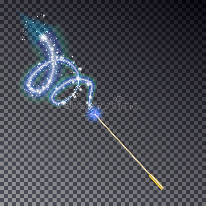 Vector Illustration of Magic Wand. Isolated on Black Transparent Stock ...