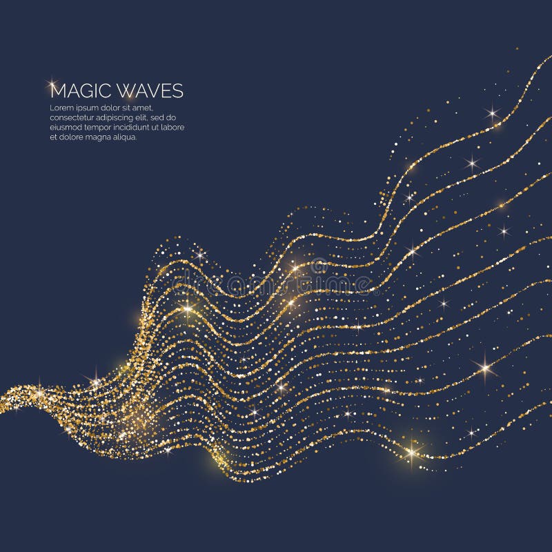 Vector Illustration of a Magic Wave with Shining Particles of Glitter ...