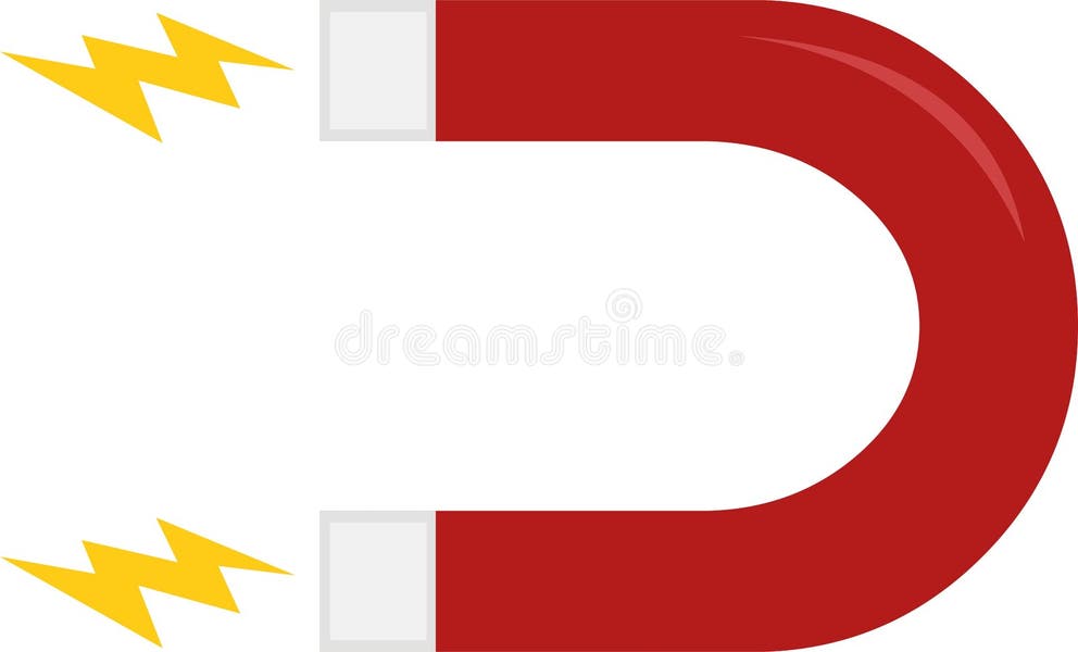 Vector Magnet Iman Electromagnetic Rays Stock Vector - Illustration of ...