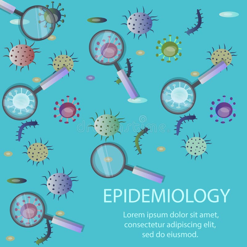 Vector Illustration of Microscope and Microbes. Stock Vector ...