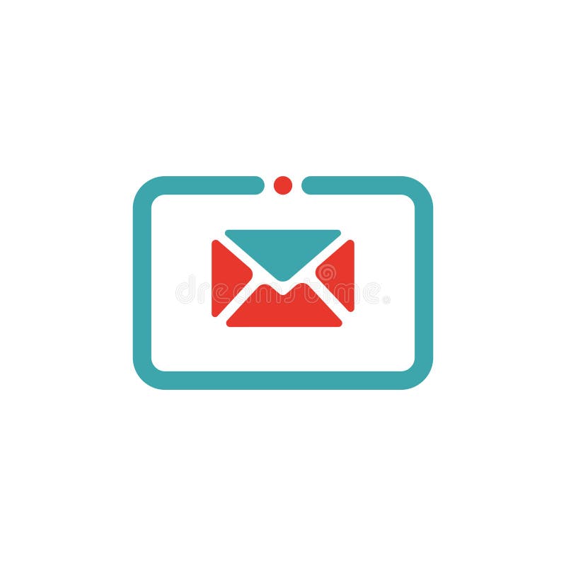 Vector Illustration of Mail Icon on Tablet. Stock Vector - Illustration ...