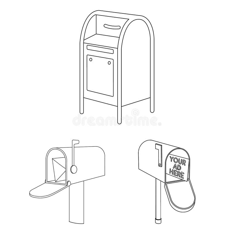 Vector Design of Mailbox and Letter Icon. Collection of Mailbox and ...