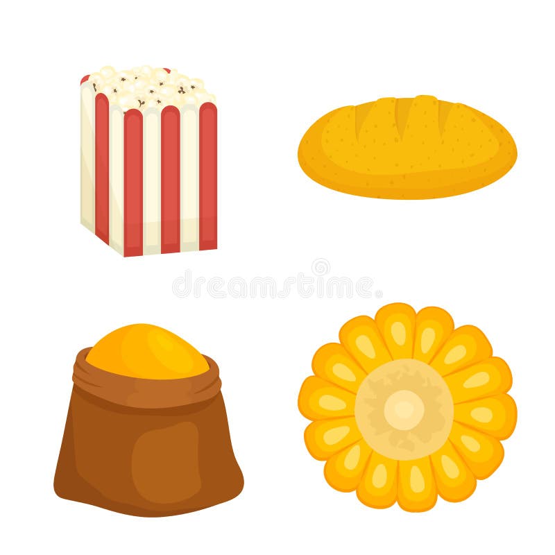 Vector Illustration of Maize and Food Icon. Set of Maize and Crop ...